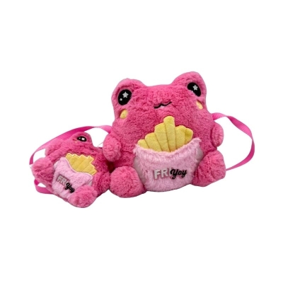 Bolso Afelpado Rana Rosa con Llavero