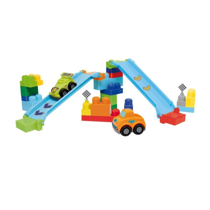 Bloques Build Me Up Racetrack Con 2 Carros